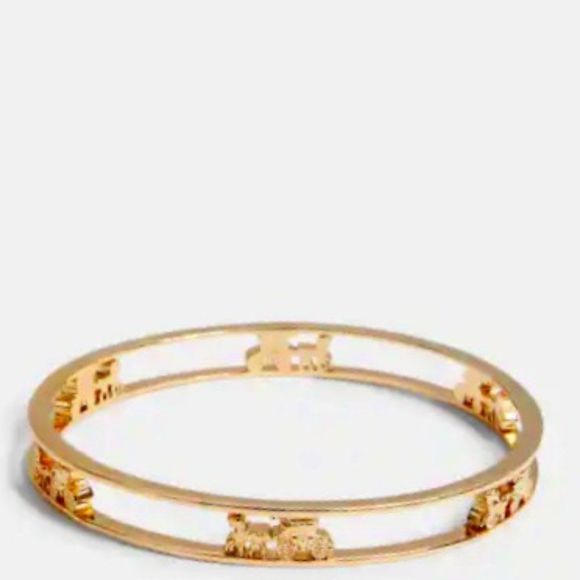 Coach | Jewelry | Coach Carriage Brass Bangle New | Poshmark